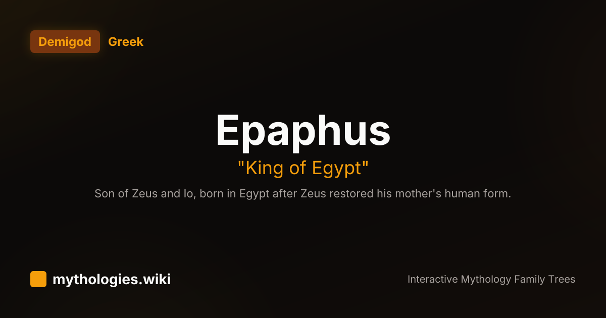 Epaphus - King of Egypt - Greek | Mythologies.wiki