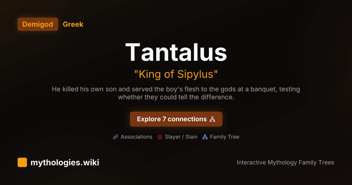 Tantalus - King of Sipylus - Greek | Mythologies.wiki