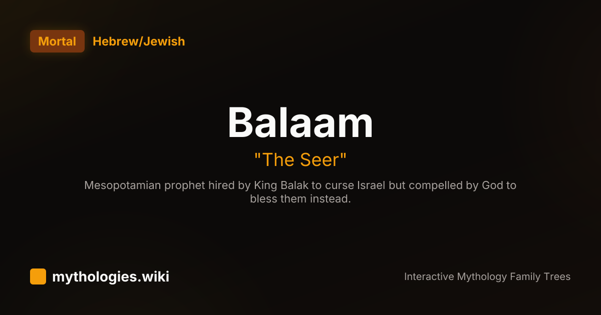 Balaam - The Seer - Hebrew/Jewish | Mythologies.wiki