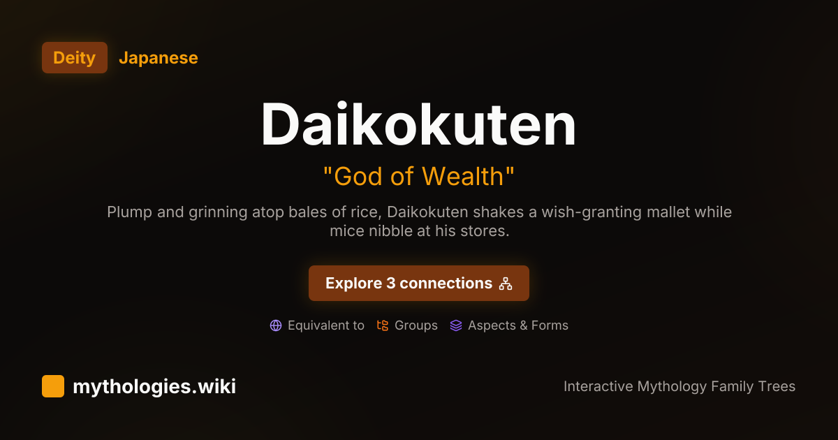 Daikokuten God Of Wealth Japanese Mythologies Wiki