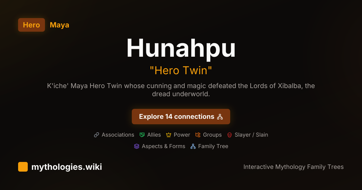 Hunahpu - Hero Twin - Maya | Mythologies.wiki