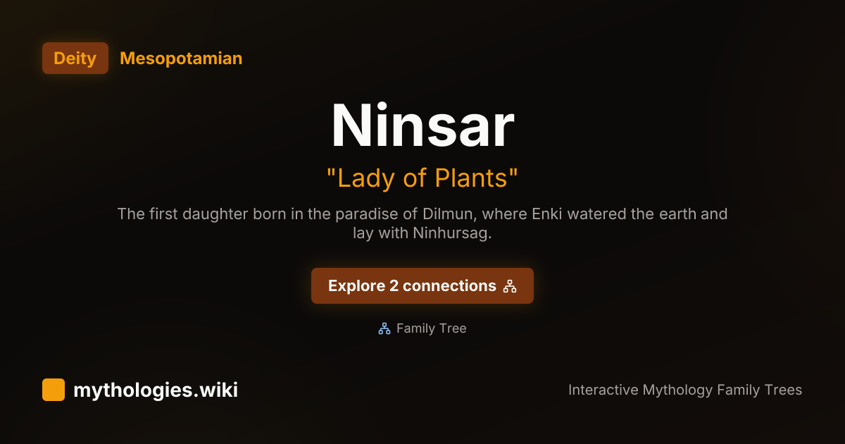Ninsar - Lady of Plants - Mesopotamian | Mythologies.wiki