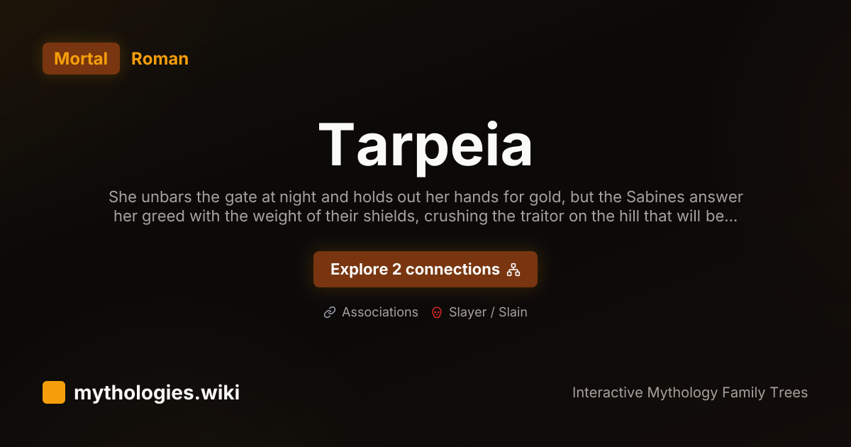 Tarpeia - Roman Figure | Mythologies.wiki